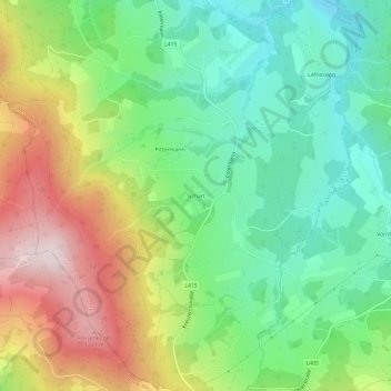 Mapa topográfico Sichart, altitud, relieve
