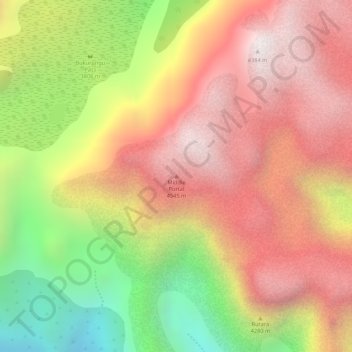 Mapa topográfico Middle Portal, altitud, relieve