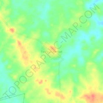 Mapa topográfico Tierra y Libertad, altitud, relieve