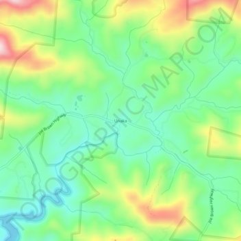 Mapa topográfico Unaka, altitud, relieve