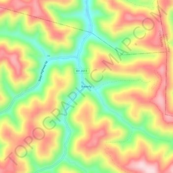 Mapa topográfico Beverly, altitud, relieve