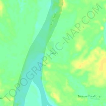 Mapa topográfico Lurin, altitud, relieve