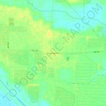 Mapa topográfico Cunningham, altitud, relieve
