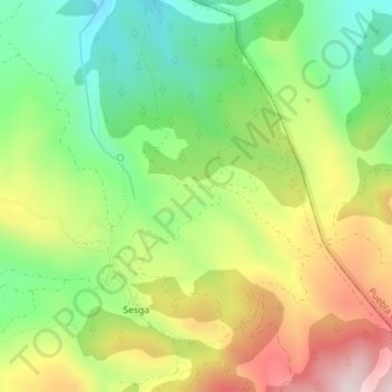 Mapa topográfico Espinar, altitud, relieve