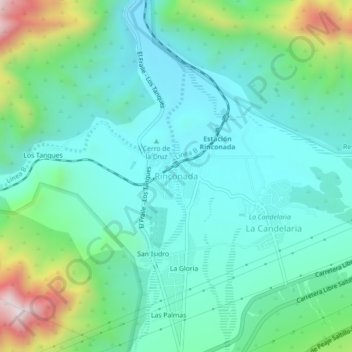 Mapa topográfico Rinconada, altitud, relieve