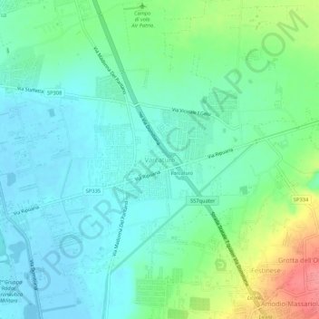 Mapa topográfico Varcaturo, altitud, relieve