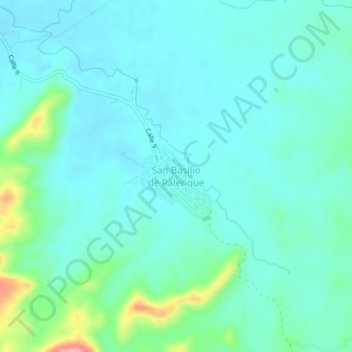 Mapa topográfico San Basilio de Palenque, altitud, relieve