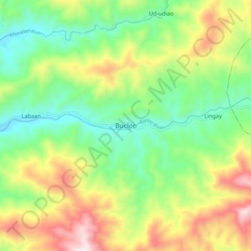 Mapa topográfico Bucloc, altitud, relieve