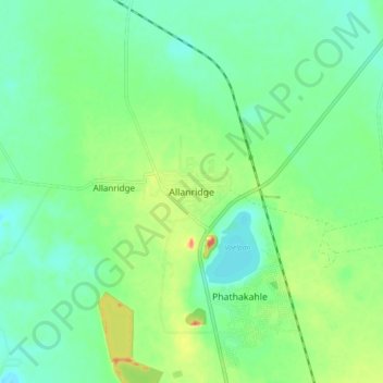 Mapa topográfico Allanridge, altitud, relieve