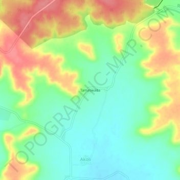 Mapa topográfico Tamaswada, altitud, relieve
