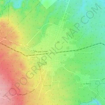 Mapa topográfico Carrizal, altitud, relieve