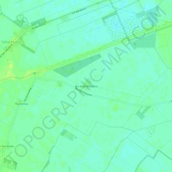 Mapa topográfico Aia della Malvezza, altitud, relieve