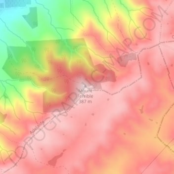 Mapa topográfico Adelaide (Sellicks Hill) Weather Radar, altitud, relieve