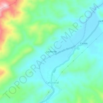 Mapa topográfico La Florida, altitud, relieve