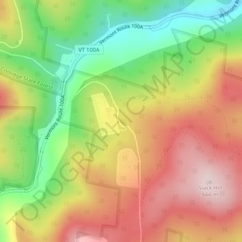 Mapa topográfico Coolidge State Park, altitud, relieve