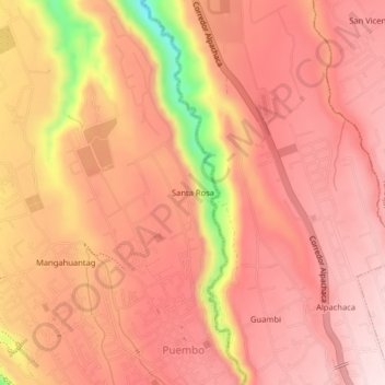 Mapa topográfico Santa Rosa, altitud, relieve