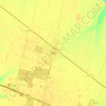 Mapa topográfico Lima, altitud, relieve