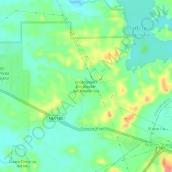 Mapa topográfico La Cangrejera Dos (Gavilán Sur Ampliación), altitud ...