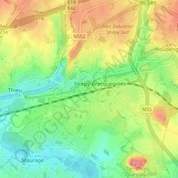 Mapa topográfico Pont Cassé, altitud, relieve