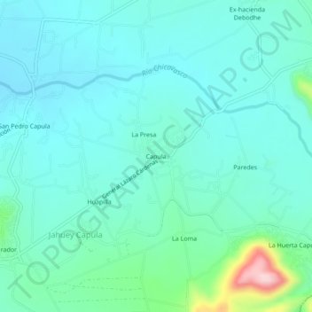 Mapa topográfico Capula, altitud, relieve