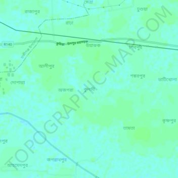 Mapa topográfico Kulsi, altitud, relieve