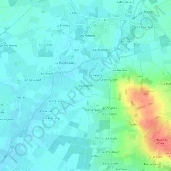Mapa topográfico La Landelle, altitud, relieve