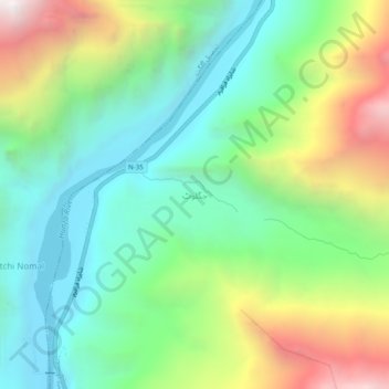 Mapa topográfico Jaglot, altitud, relieve