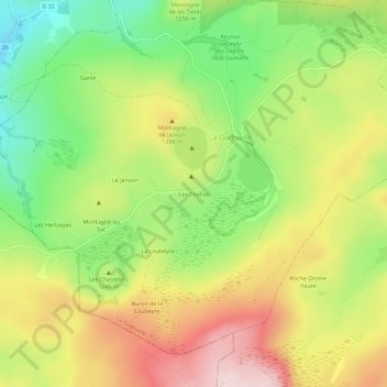 Mapa topográfico Les Chelles, altitud, relieve