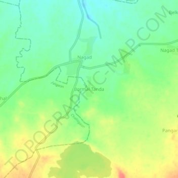 Mapa topográfico Bormal Tanda, altitud, relieve