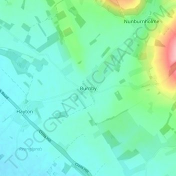 Mapa topográfico Burnby, altitud, relieve
