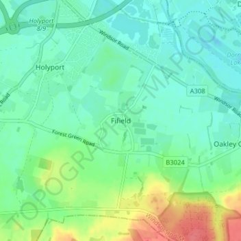 Mapa topográfico Fifield, altitud, relieve