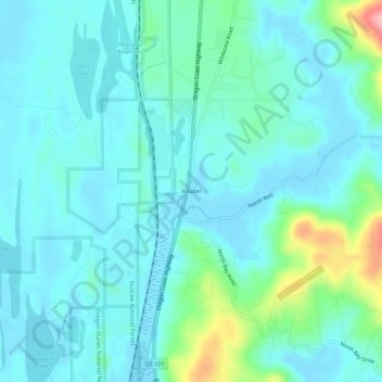 Mapa topográfico Hauser, altitud, relieve