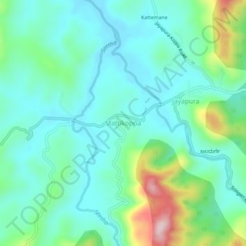 Mapa topográfico Mattikoppa, altitud, relieve