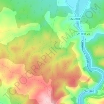 Mapa topográfico Dehesa de Santiago, altitud, relieve
