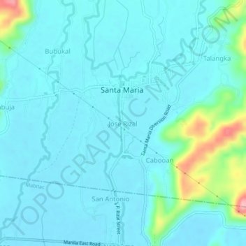Mapa topográfico Jose Rizal, altitud, relieve