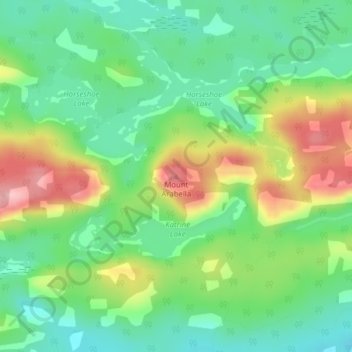 Mapa topográfico Mount Arabella, altitud, relieve