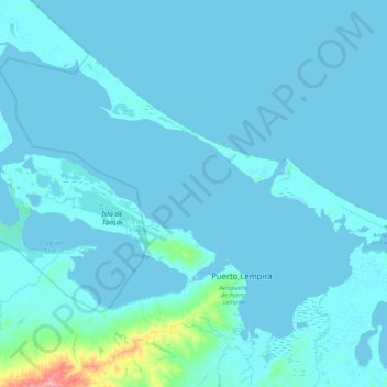 Mapa topográfico Laguna de Caratasca, altitud, relieve