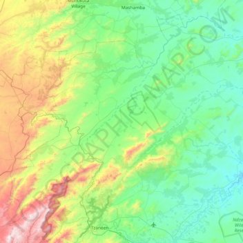 Mapa topográfico Greater Letaba Local Municipality, altitud, relieve