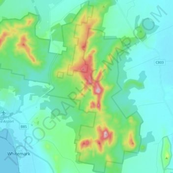 Mapa topográfico Darling Range Conservation Area, altitud, relieve