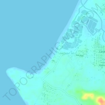 Mapa topográfico Candelaria Beach barangay Libertador, altitud, relieve
