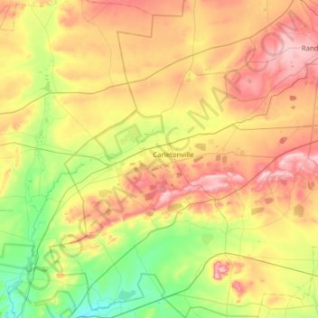 Mapa topográfico Merafong City Local Municipality, altitud, relieve