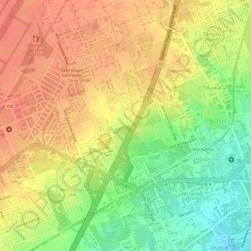 Mapa topográfico Tambo, altitud, relieve
