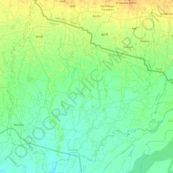Mapa topográfico Laukahi, altitud, relieve