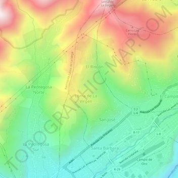 Mapa topográfico Parroquia Mariano Picon Salas, altitud, relieve