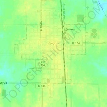 Mapa topográfico Sesser, altitud, relieve