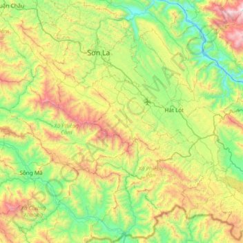 Mapa topográfico Mai Sơn District, altitud, relieve
