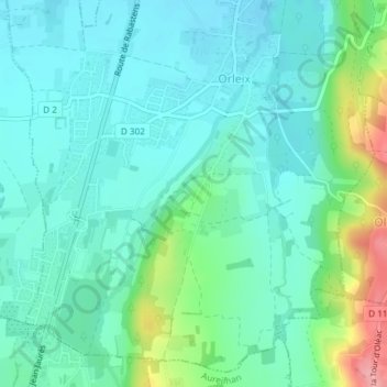 Mapa topográfico 65800, altitud, relieve