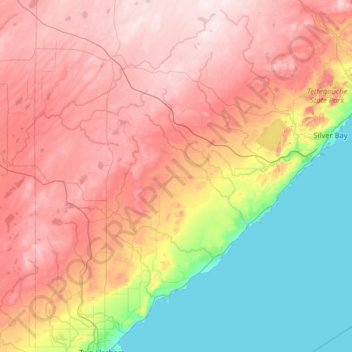 Mapa topográfico Silver Creek Township, altitud, relieve