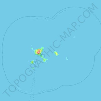 Mapa topográfico Archipiélago Los Testigos, altitud, relieve