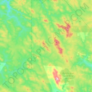 Mapa topográfico Mount Wells, altitud, relieve